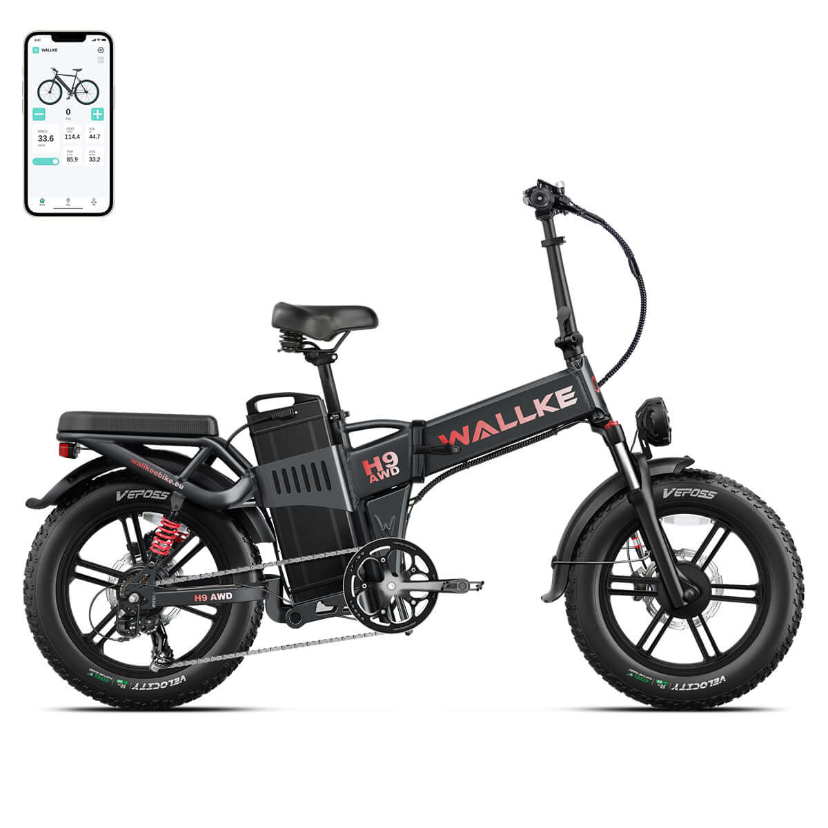 Wallke H9 AWD: 2880Wh Folding E-Bike with Dual Motors – Wallke Ebike