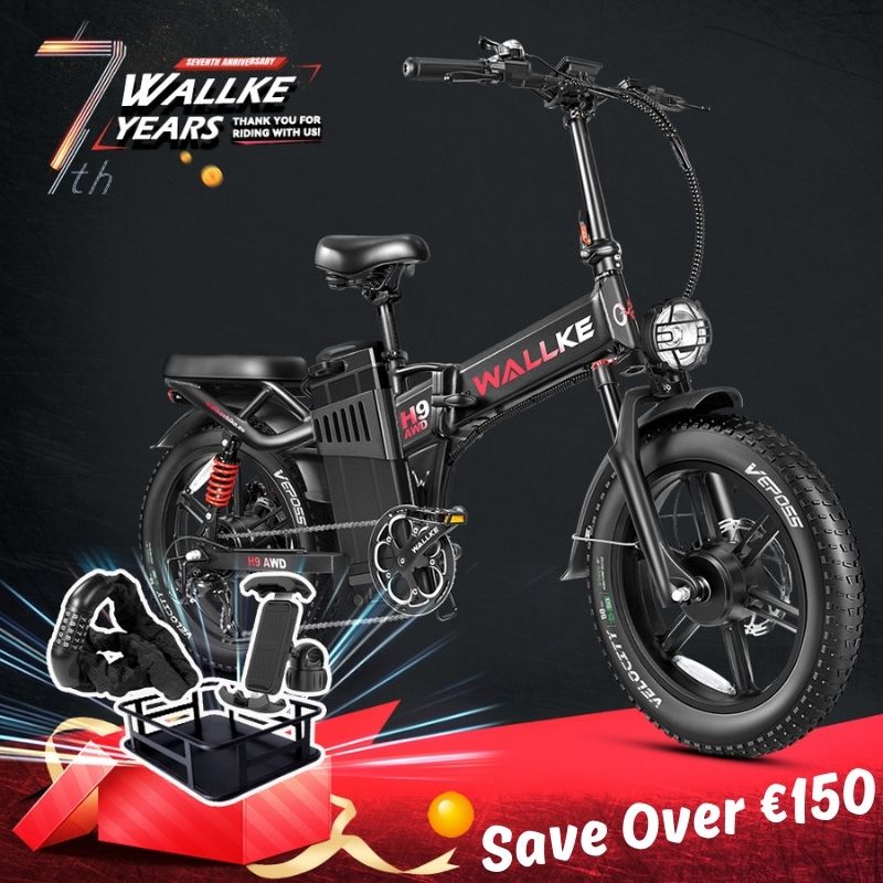 Wallke H9 AWD: 2880Wh Folding E-Bike with Dual Motors – Wallke Ebike